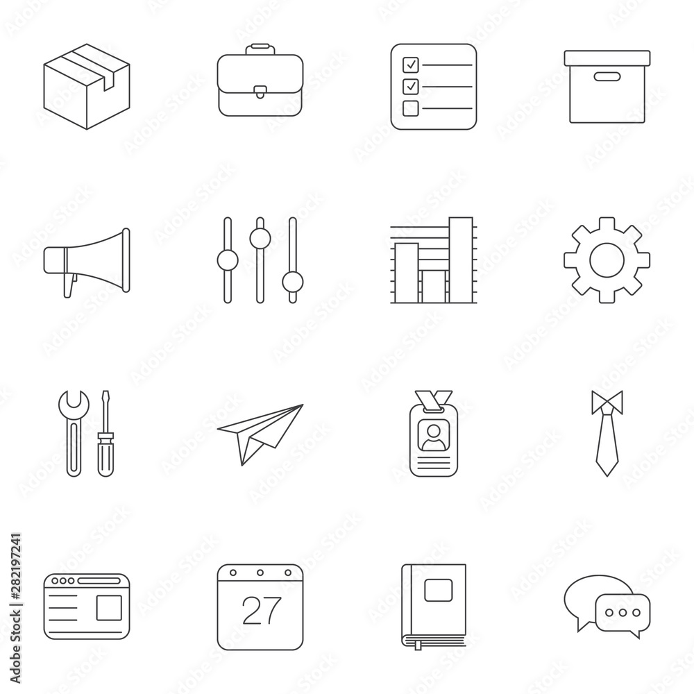 Office line icons set. linear style symbols collection, outline signs ...