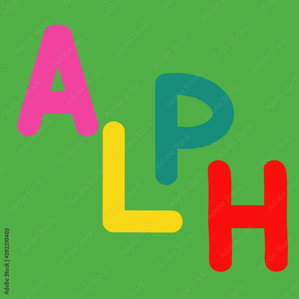 English alphabet for children education, letters ALPH uppercase half ...