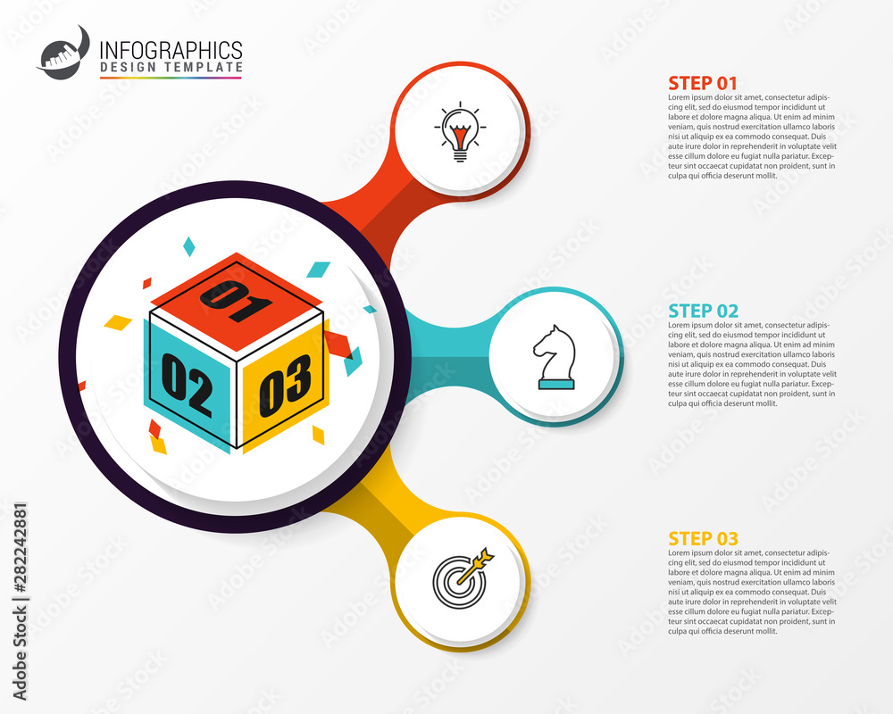 Infographic design template. Creative concept with 3 steps Stock Vector ...