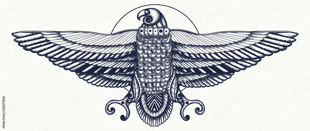 Egyptian Falcon Tattoo Designs Ancient Egyptian God Horus As Royal
