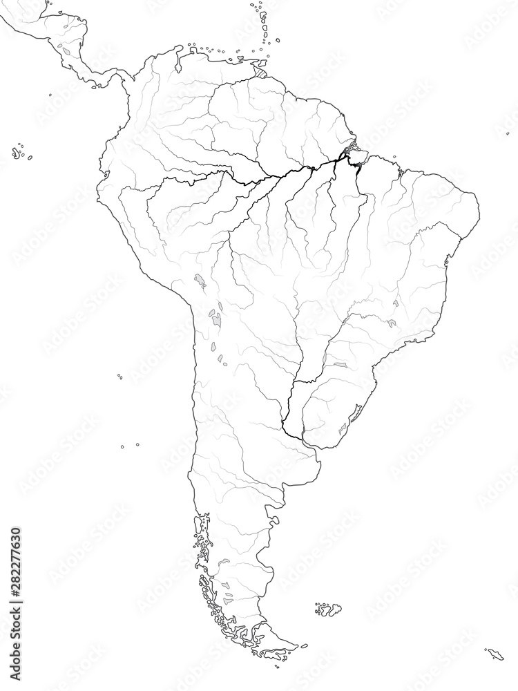 World Map of SOUTH AMERICA: Latin America, Argentina, Brazil, Peru ...