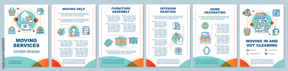 Moving services brochure template layout. Furniture assembly. Flyer ...