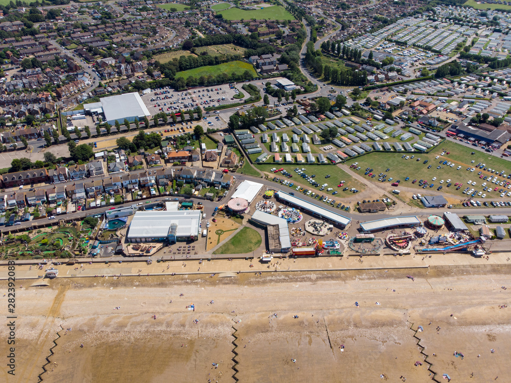 Aerial photo of the British seaside town of Hunstanton in Norfolk ...
