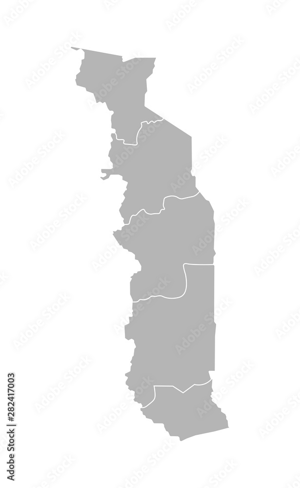 Vector isolated illustration of simplified administrative map of Togo ...