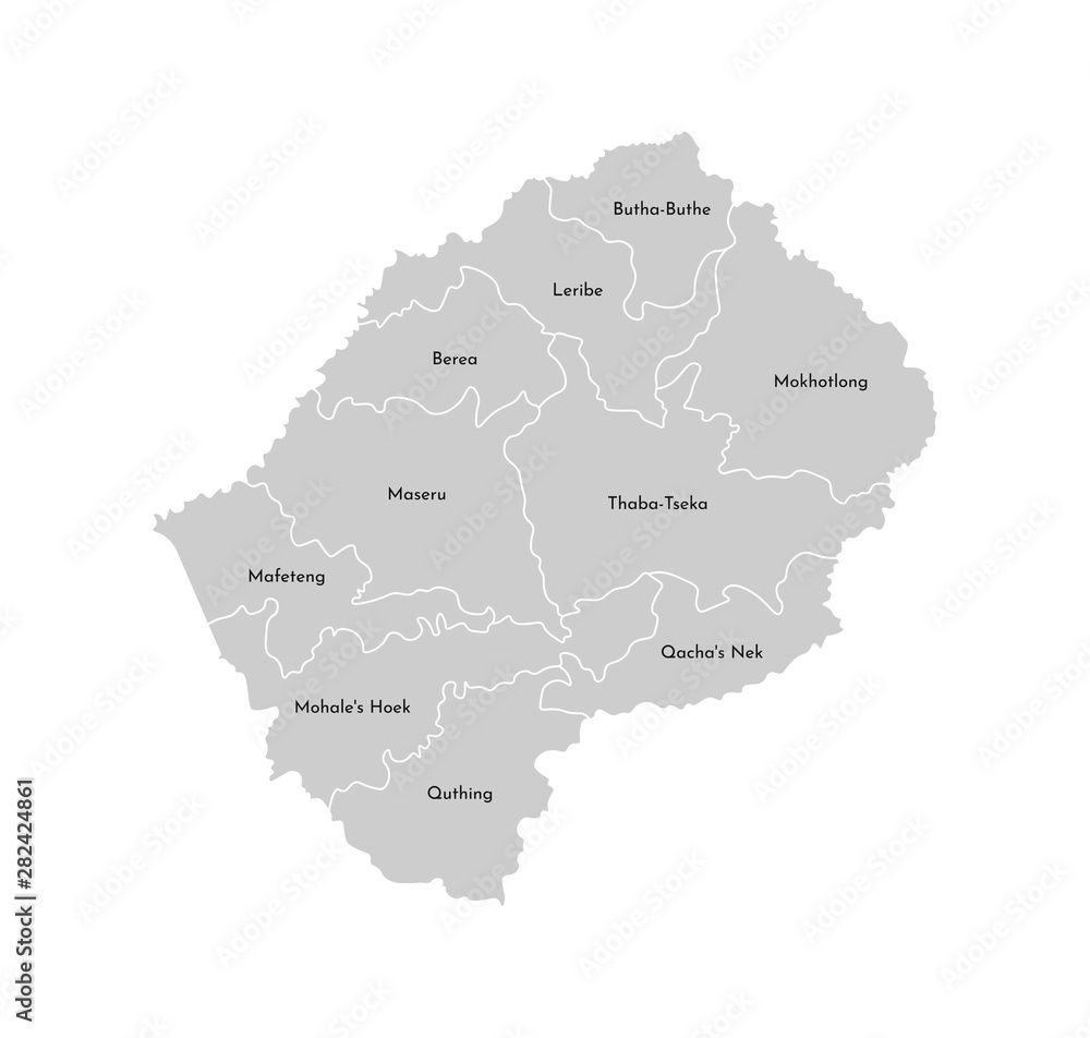 Vector isolated illustration of simplified administrative map of ...