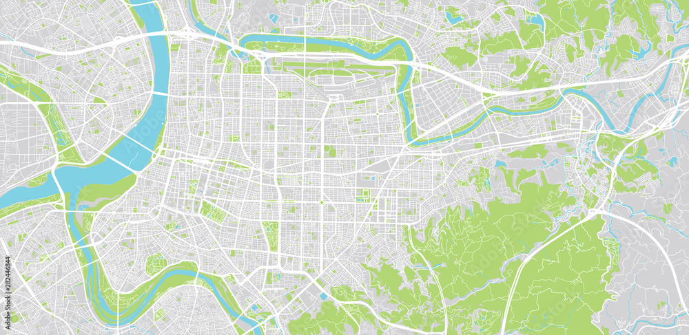 Urban vector city map of Taipei, China Stock Vector | Adobe Stock