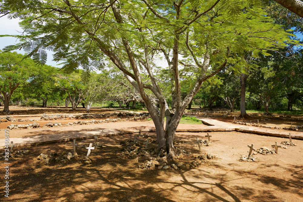 Graves of the first residents of La Isabella settlement in Puerto Plata ...
