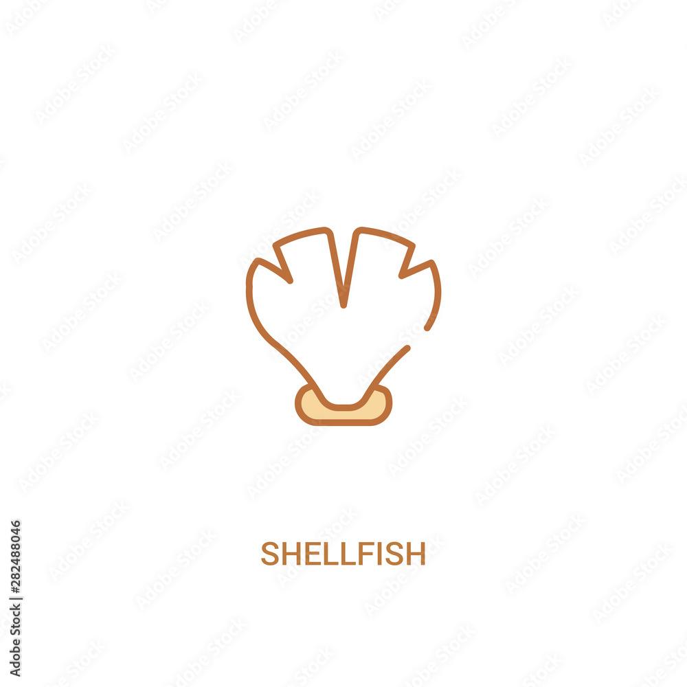shellfish concept 2 colored icon. simple line element illustration ...