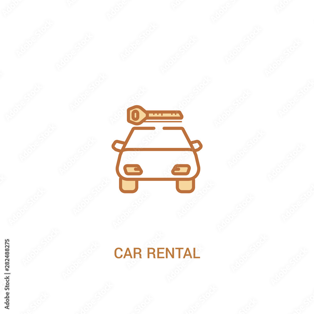 car rental concept 2 colored icon. simple line element illustration ...