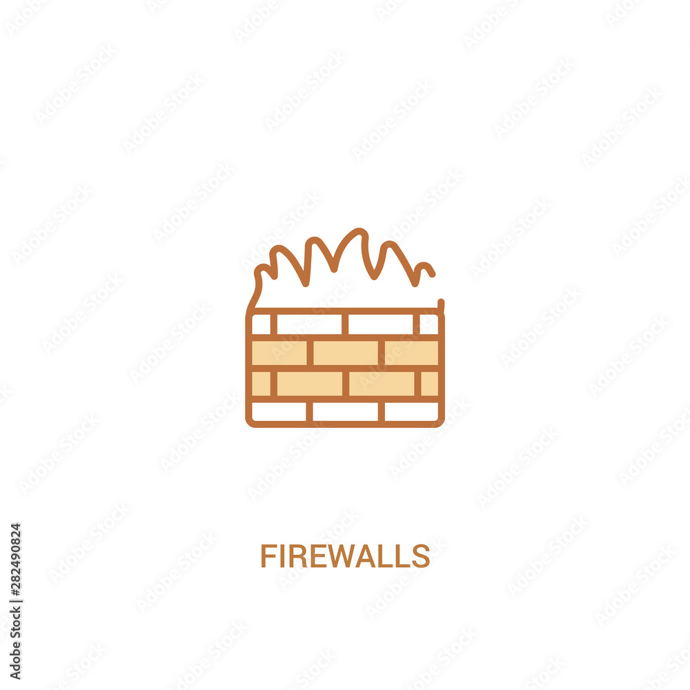 firewalls concept 2 colored icon. simple line element illustration ...