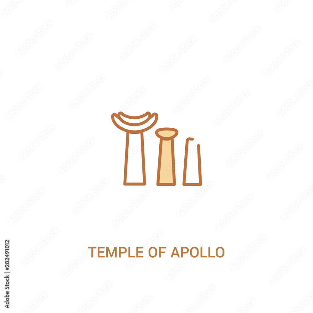 temple of apollo concept 2 colored icon. simple line element ...