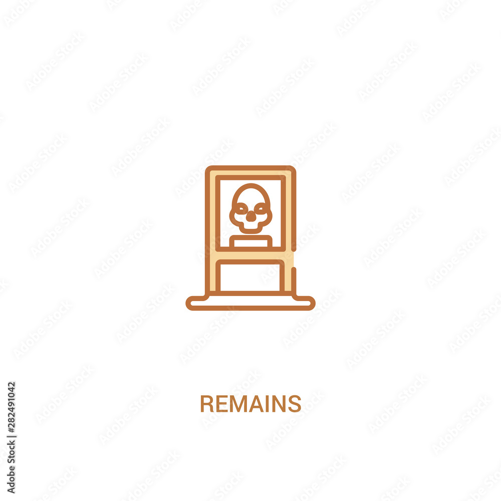 remains concept 2 colored icon. simple line element illustration ...