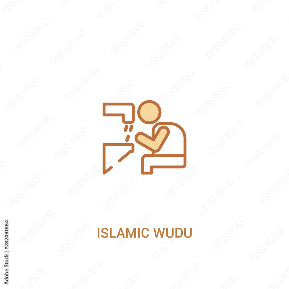 islamic wudu concept 2 colored icon. simple line element illustration ...