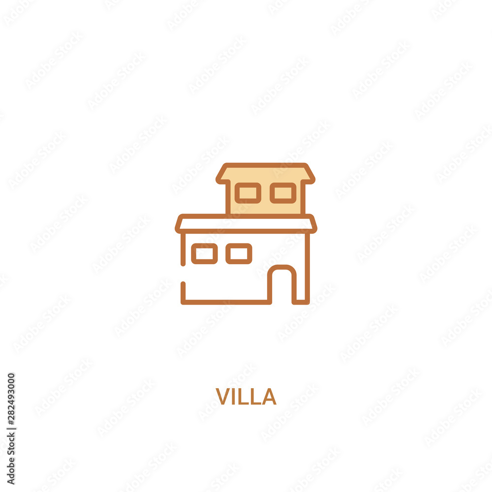 villa concept 2 colored icon. simple line element illustration. outline ...