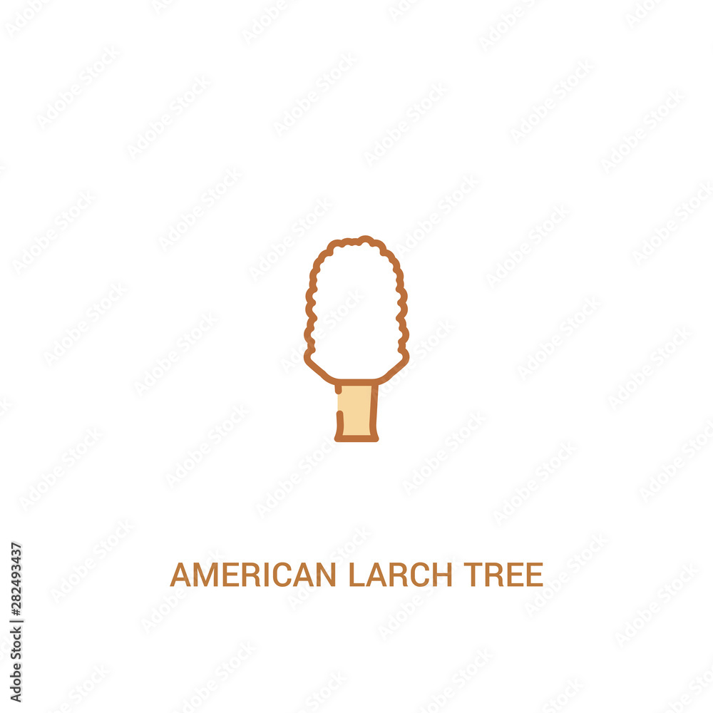 american larch tree concept 2 colored icon. simple line element ...