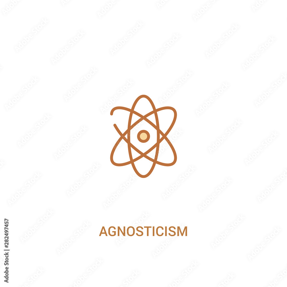 agnosticism concept 2 colored icon. simple line element illustration ...