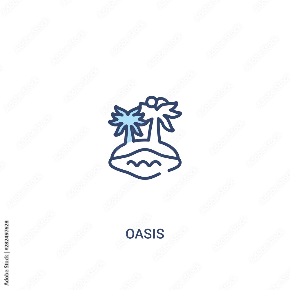 oasis concept 2 colored icon. simple line element illustration. outline ...