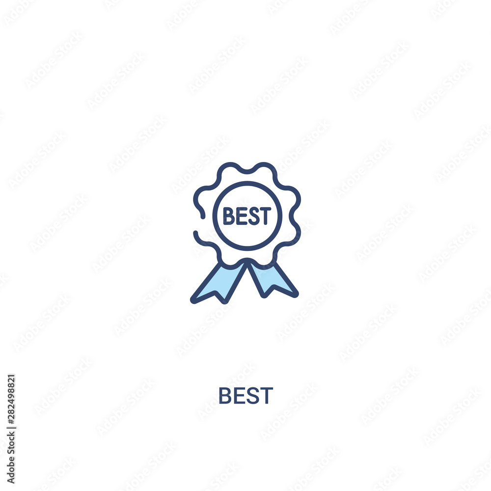 best concept 2 colored icon. simple line element illustration. outline blue best symbol. can be ...