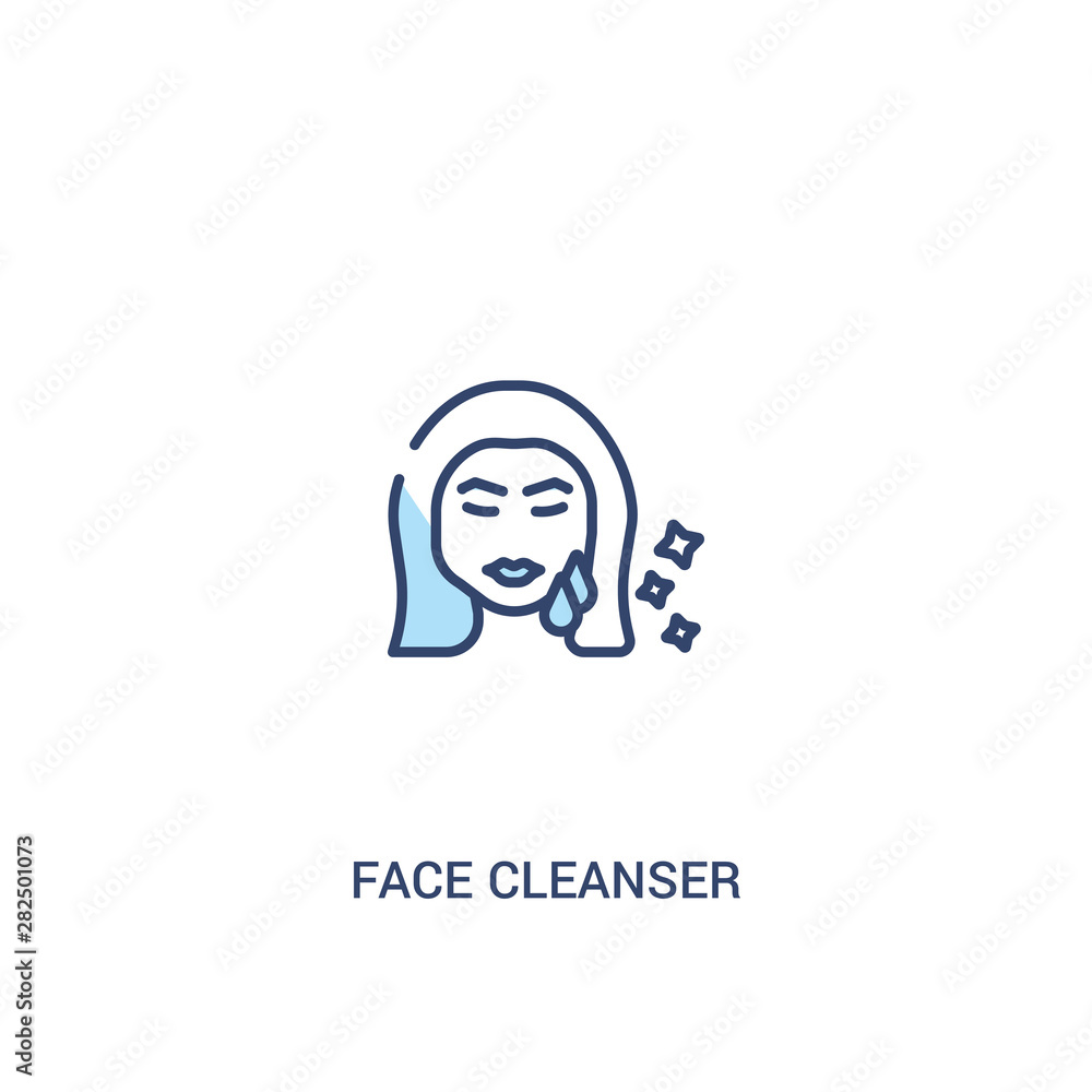 face cleanser concept 2 colored icon. simple line element illustration ...