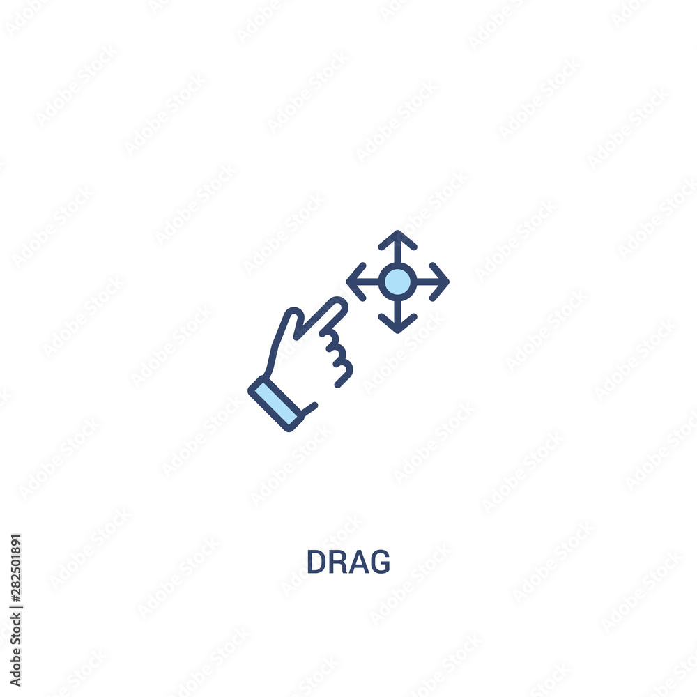 drag concept 2 colored icon. simple line element illustration. outline ...