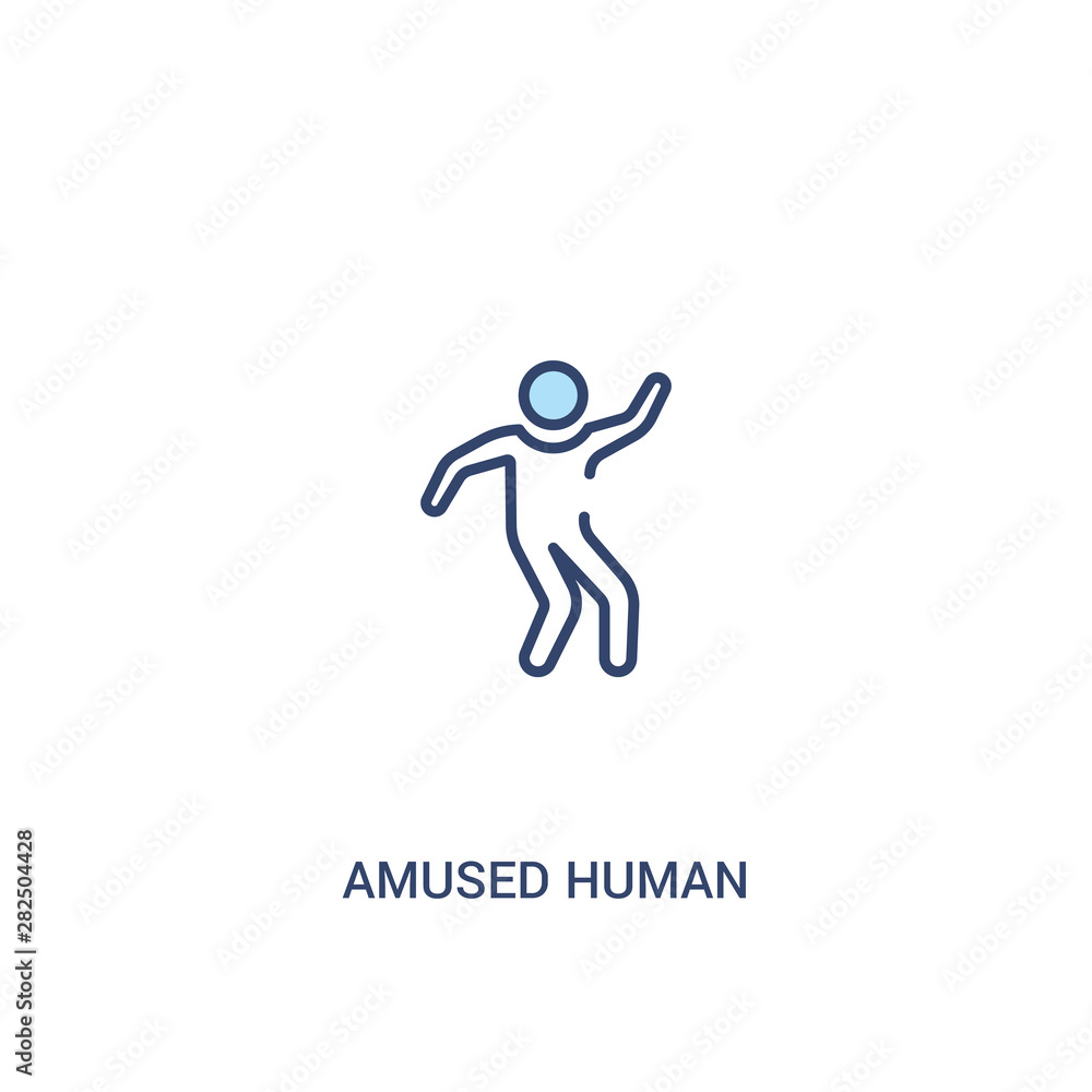 amused human concept 2 colored icon. simple line element illustration ...