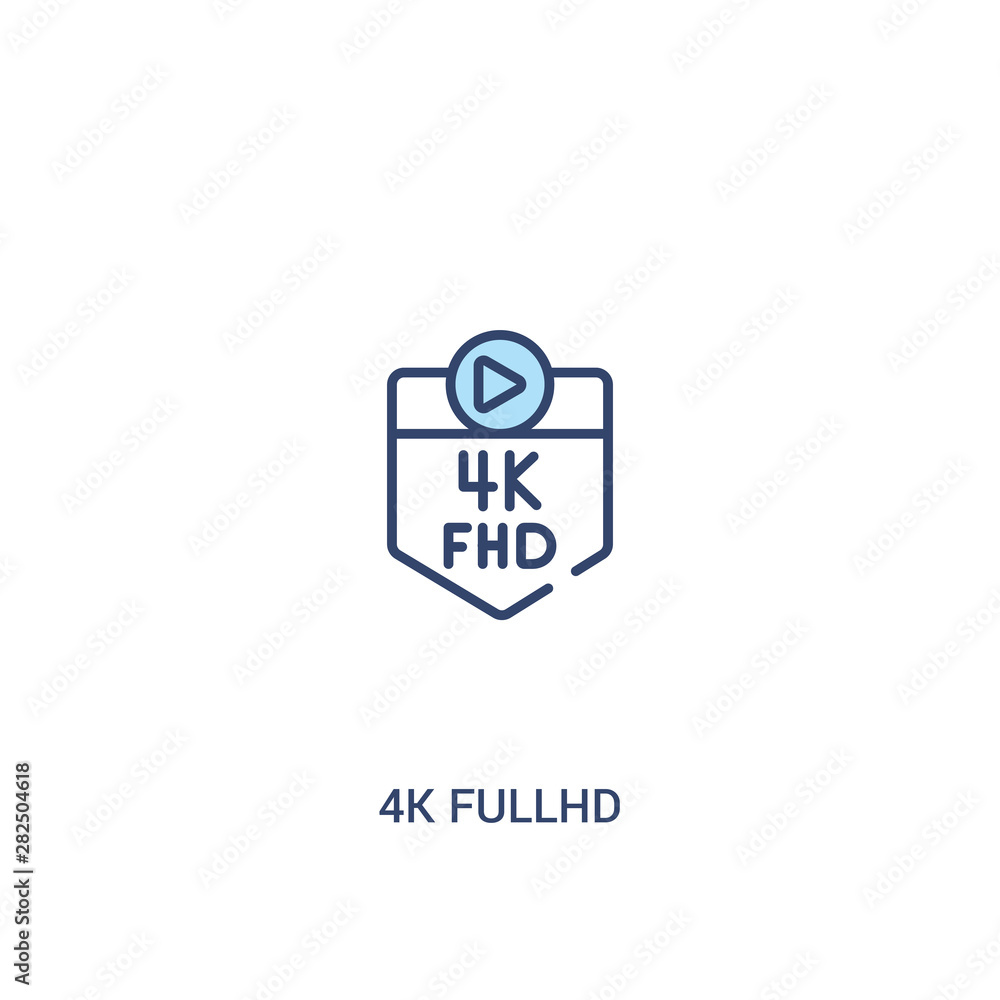 4k fullhd concept 2 colored icon. simple line element illustration ...