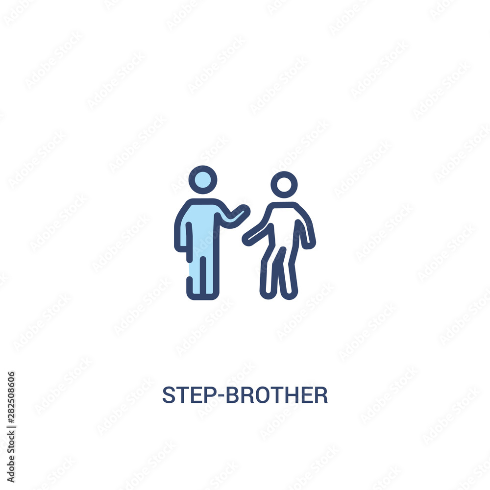 step-brother concept 2 colored icon. simple line element illustration ...