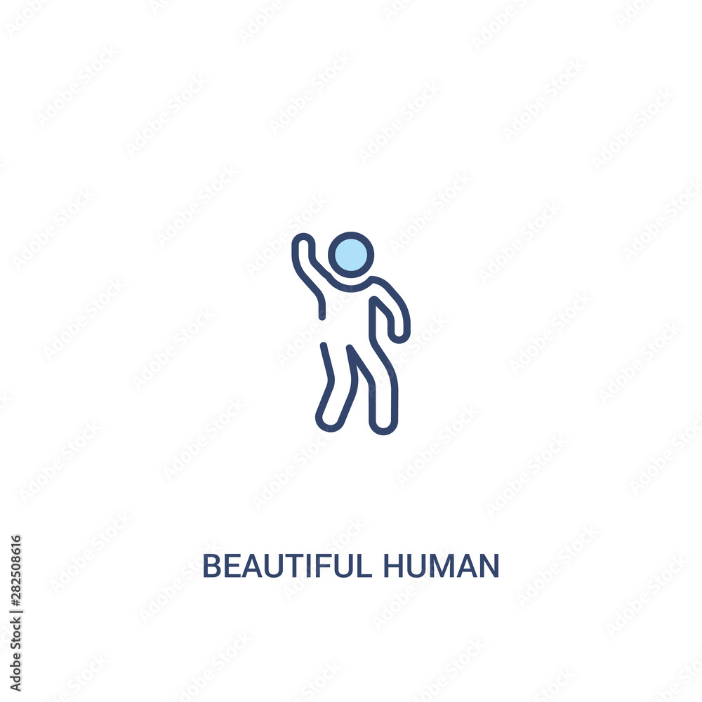 Beautiful Human Concept 2 Colored Icon Simple Line Element Illustration Outline Blue Beautiful