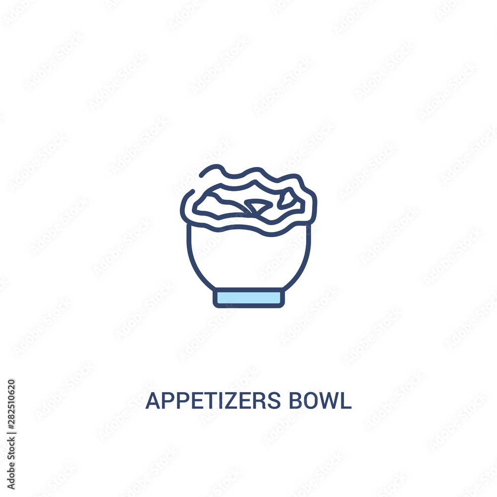appetizers bowl concept 2 colored icon. simple line element ...