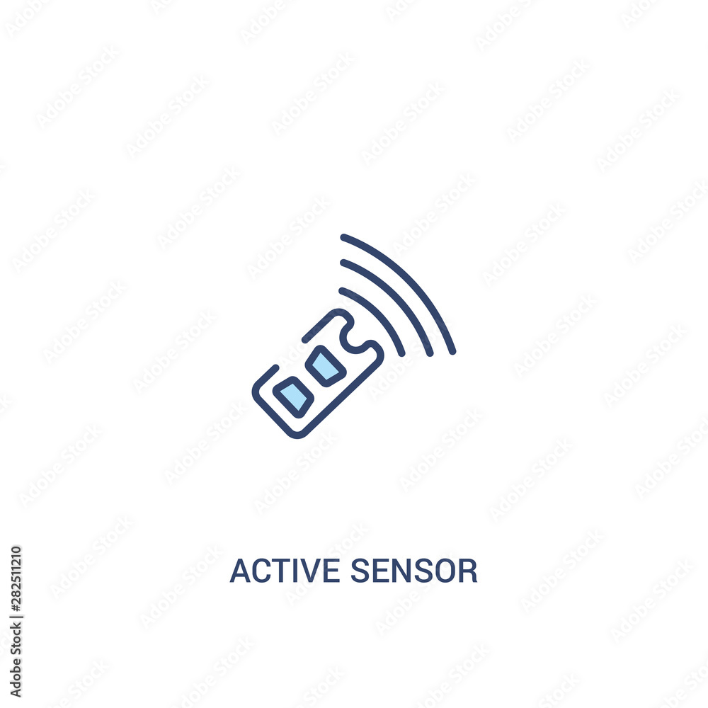 active sensor concept 2 colored icon. simple line element illustration ...
