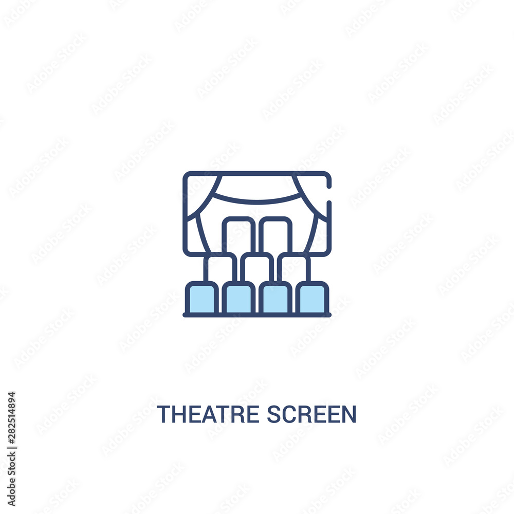 theatre screen concept 2 colored icon. simple line element illustration ...