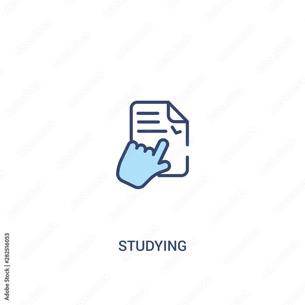 studying concept 2 colored icon. simple line element illustration ...