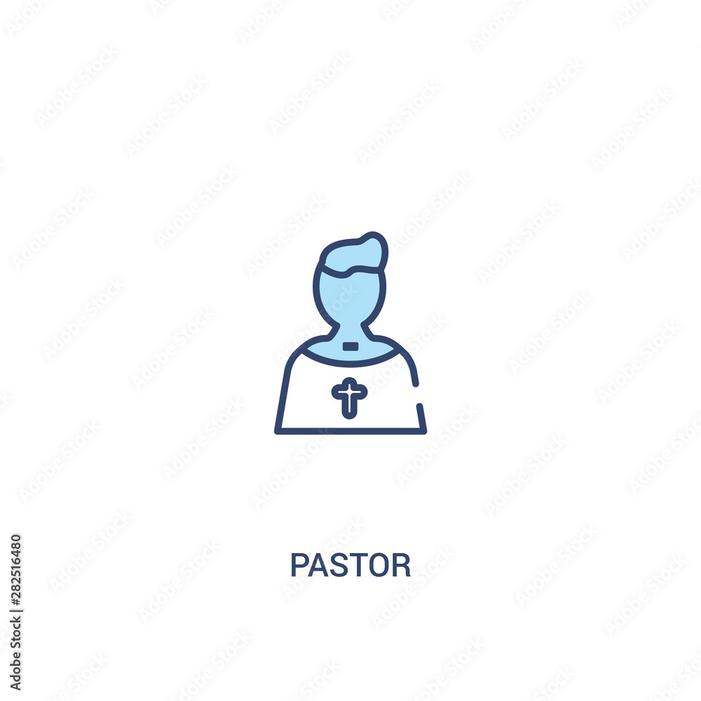pastor concept 2 colored icon. simple line element illustration ...