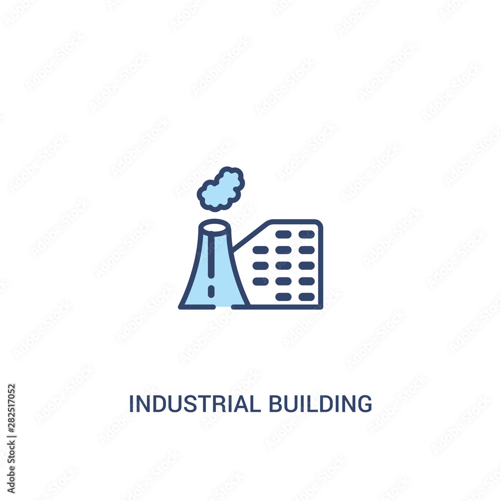 industrial building concept 2 colored icon. simple line element ...