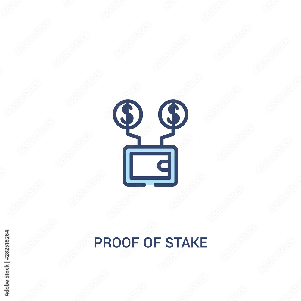 proof of stake concept 2 colored icon. simple line element illustration ...