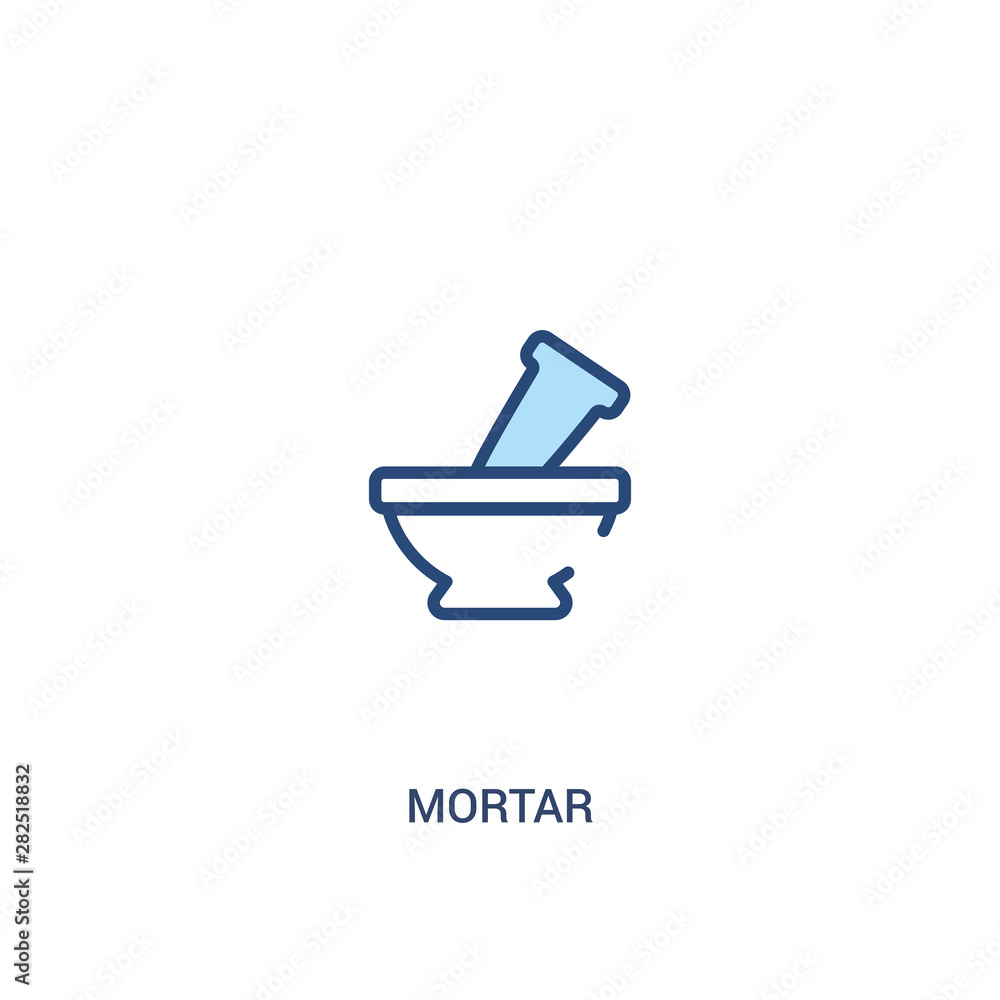 mortar concept 2 colored icon. simple line element illustration ...
