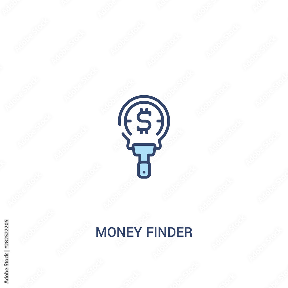 money finder concept 2 colored icon. simple line element illustration ...
