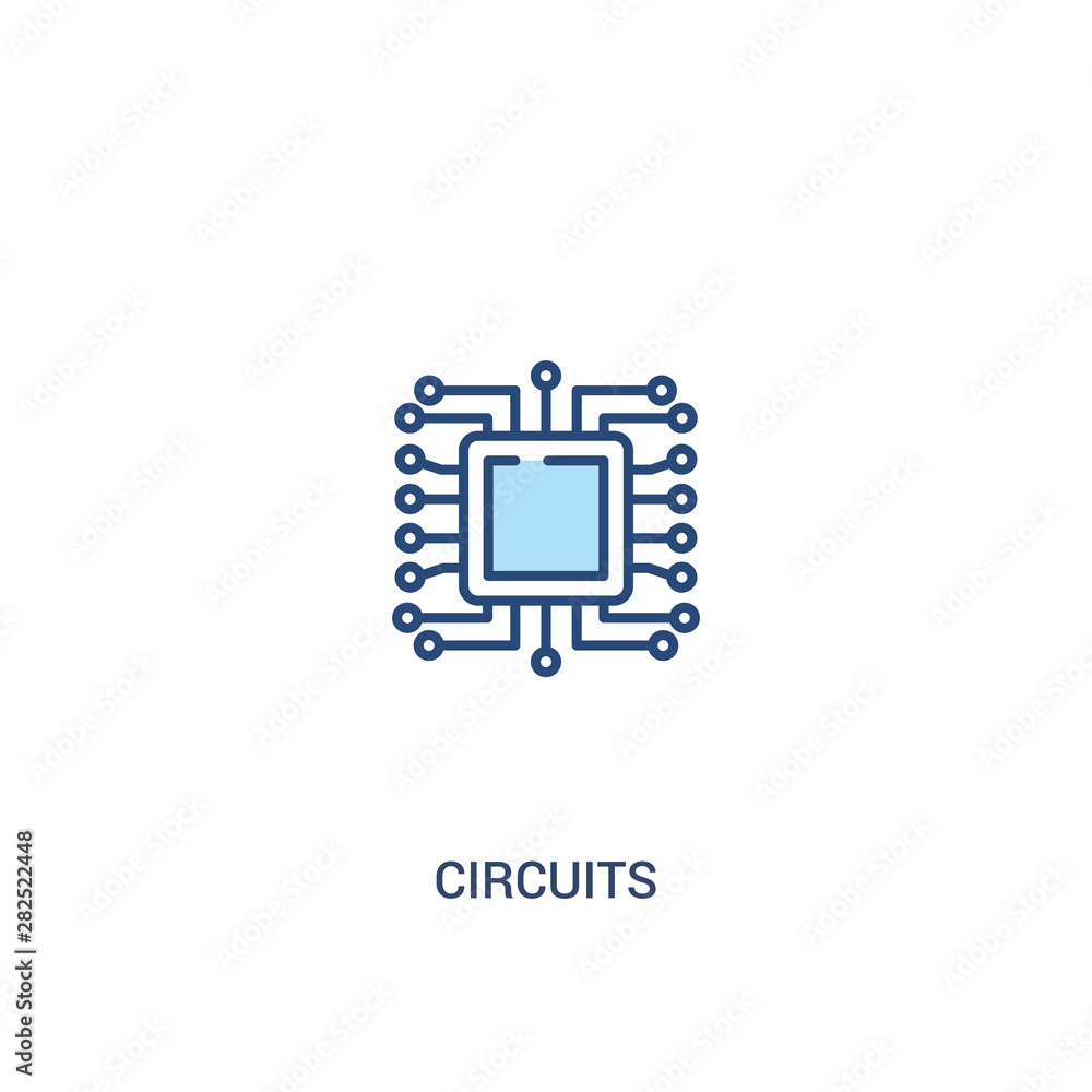 circuits concept 2 colored icon. simple line element illustration ...