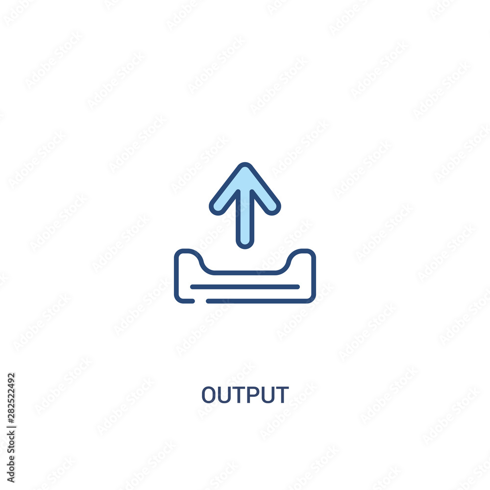 output concept 2 colored icon. simple line element illustration ...