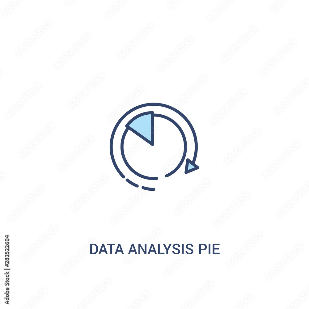 Stock-Vektorgrafik „data analysis pie chart interface concept 2 colored icon. simple line ...