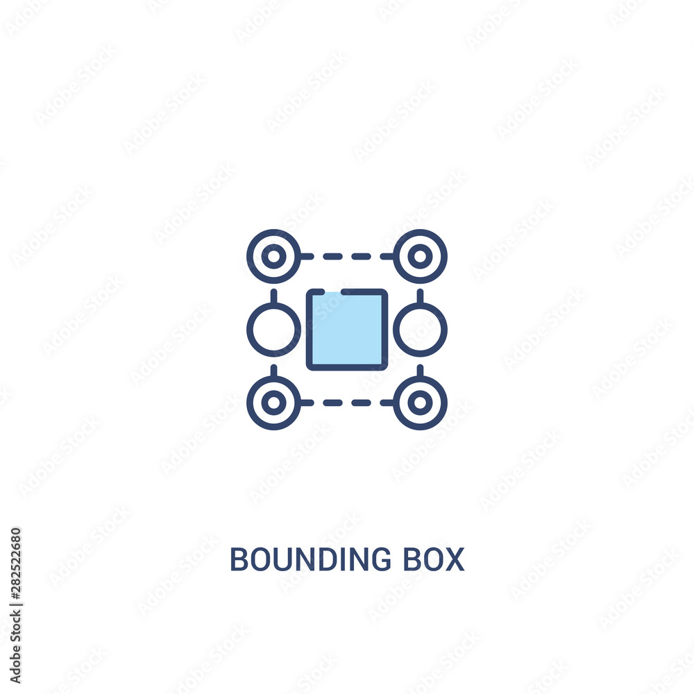 bounding box concept 2 colored icon. simple line element illustration ...