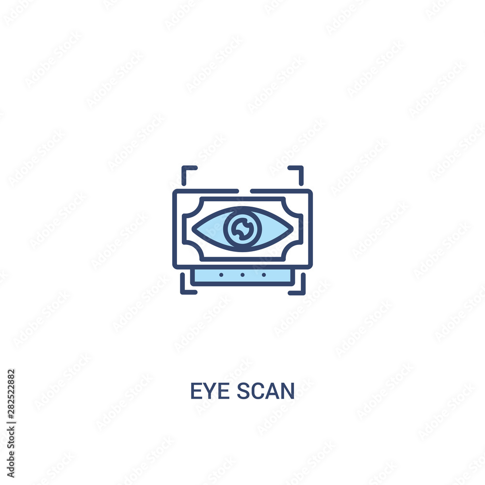 eye scan concept 2 colored icon. simple line element illustration ...