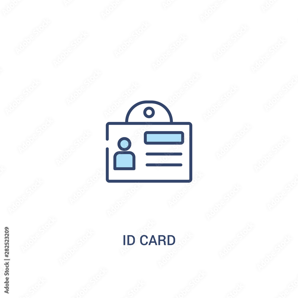 id card concept 2 colored icon. simple line element illustration ...
