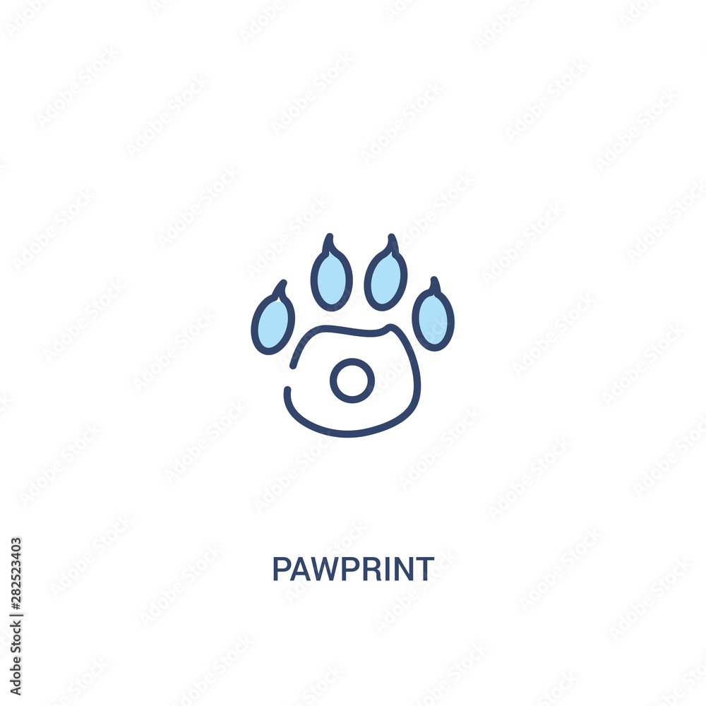 pawprint concept 2 colored icon. simple line element illustration ...