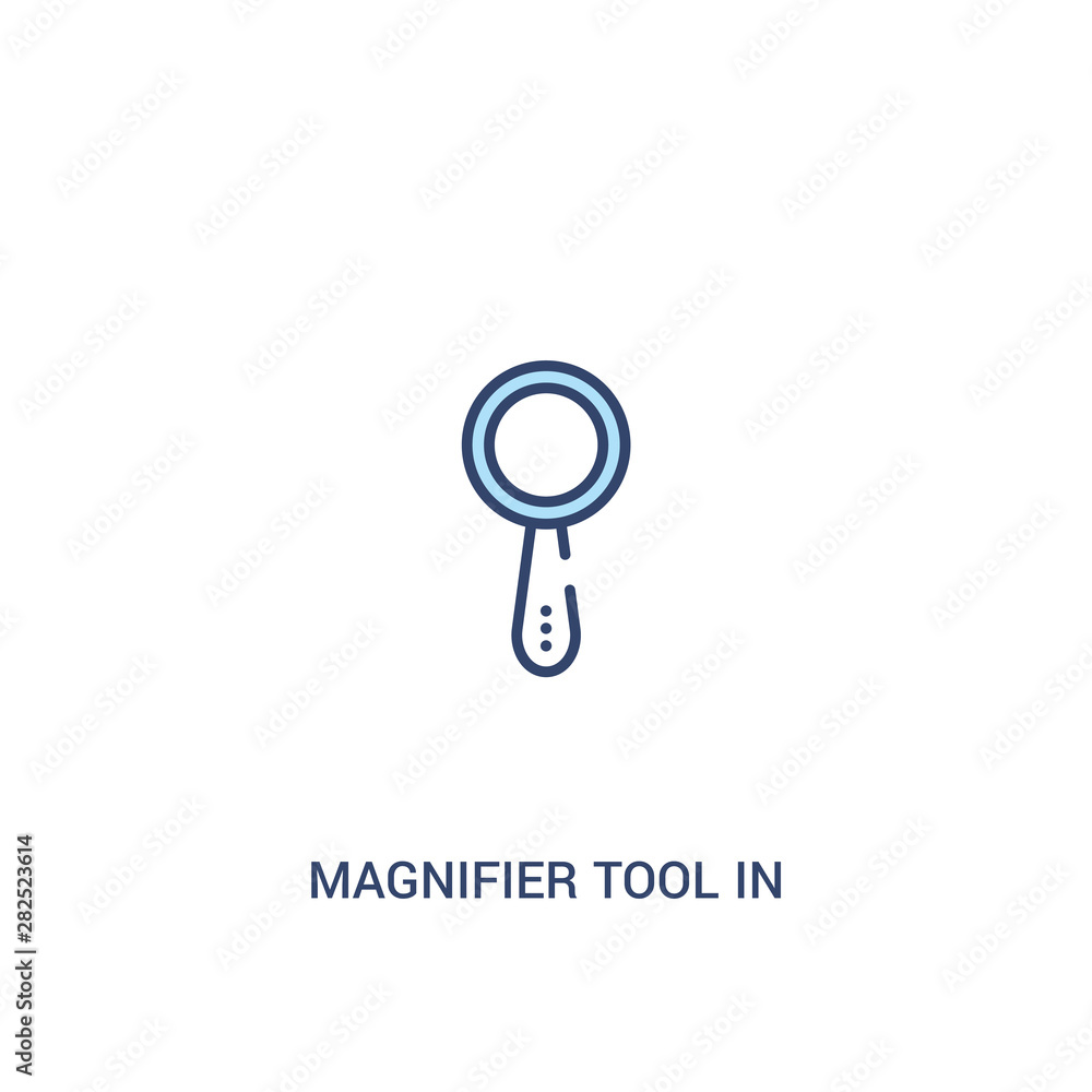 magnifier tool in vertical position interface concept 2 colored icon. simple line element ...