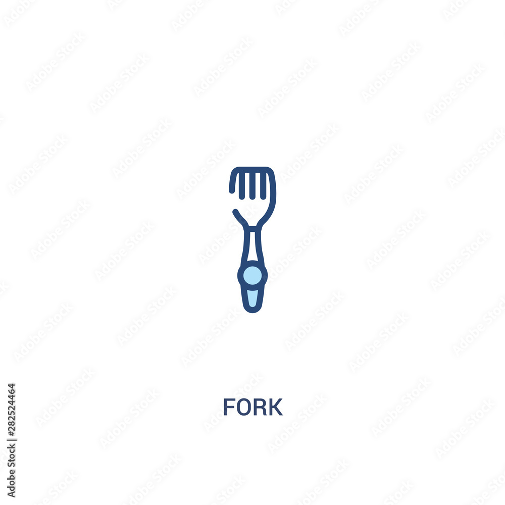 fork concept 2 colored icon. simple line element illustration. outline ...