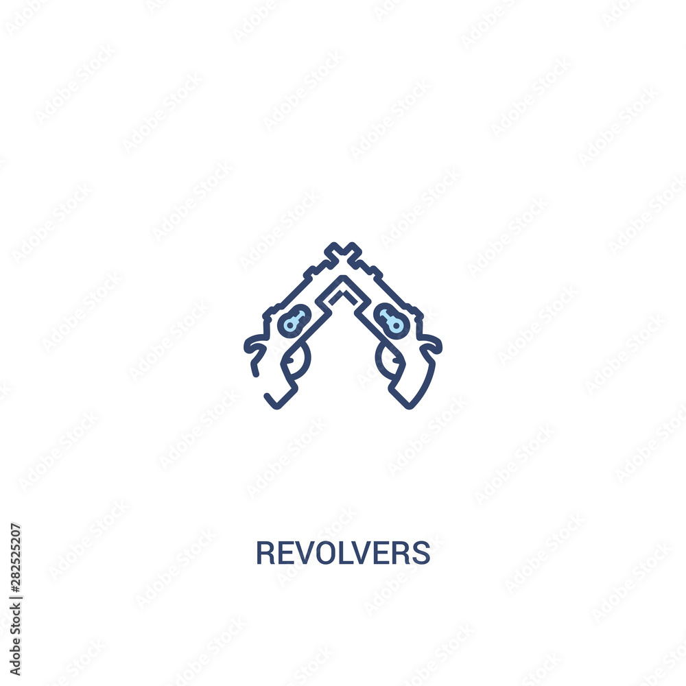 revolvers concept 2 colored icon. simple line element illustration ...