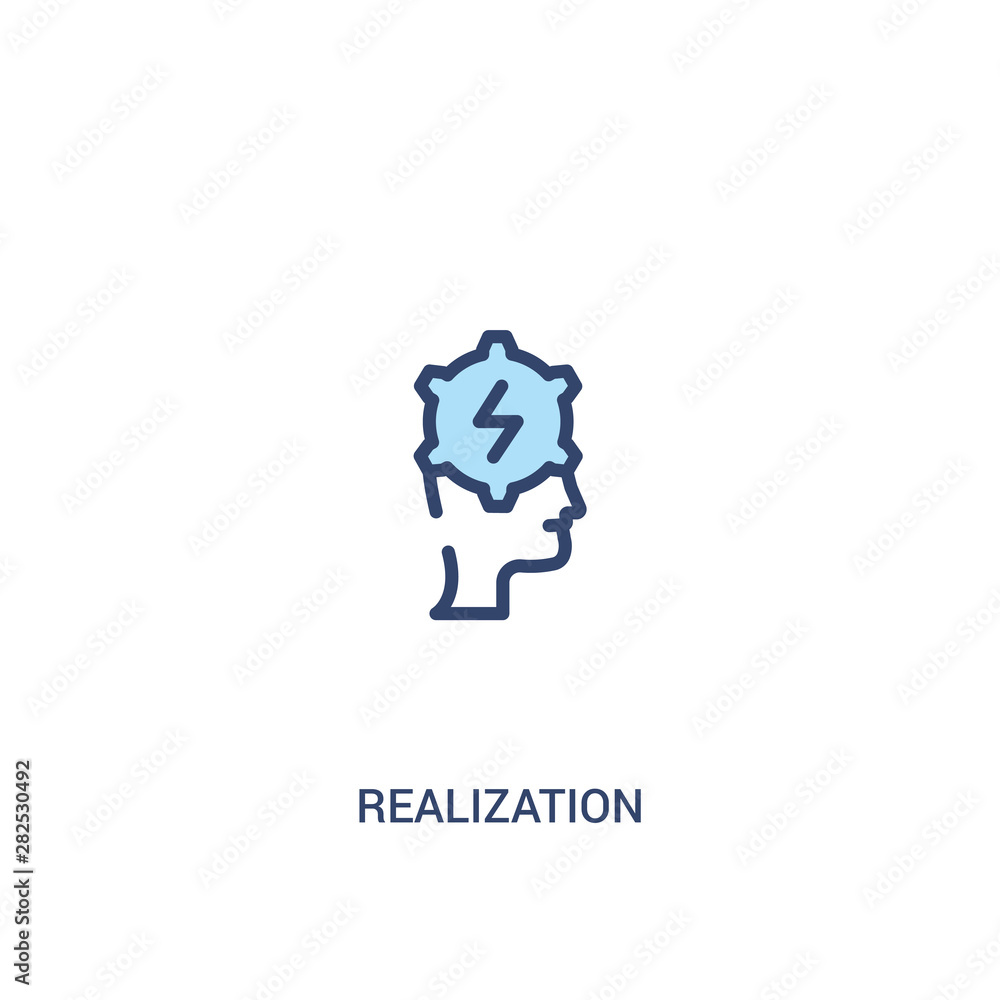 realization concept 2 colored icon. simple line element illustration ...