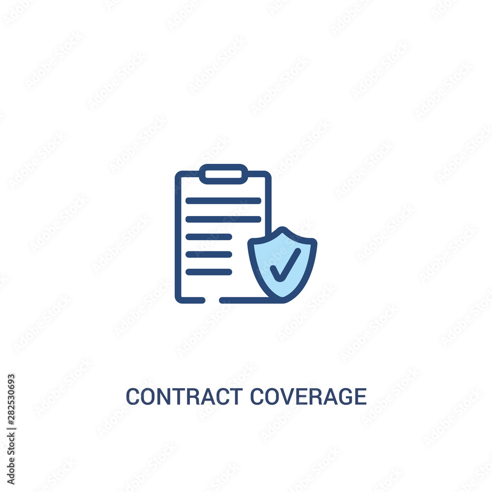 contract coverage concept 2 colored icon. simple line element ...