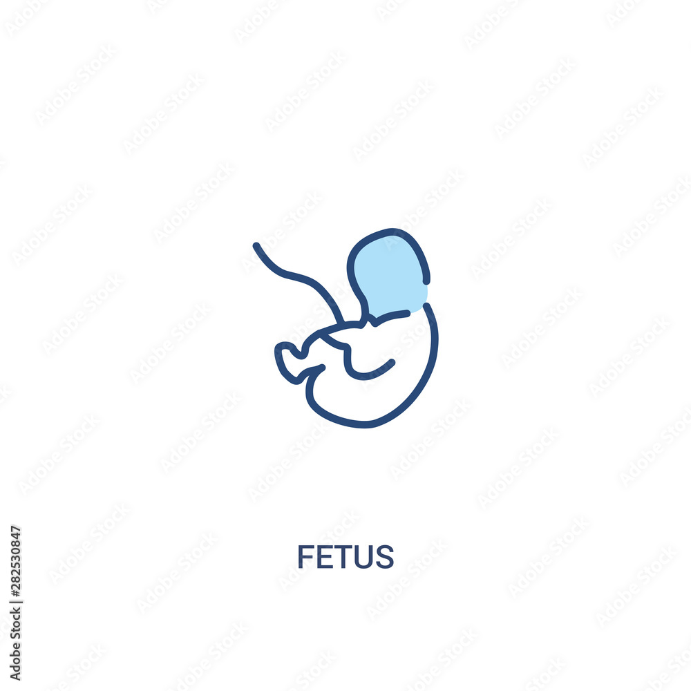 fetus concept 2 colored icon. simple line element illustration. outline blue fetus symbol. can ...